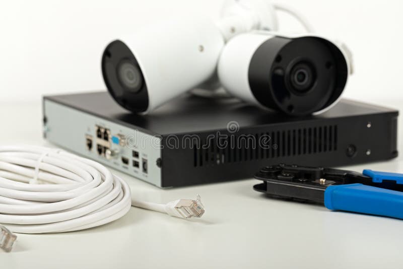 Security camera setup stock photo. Image of protection - 204813086