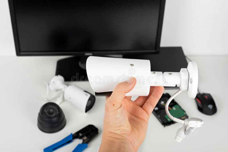 Security camera setup stock photo. Image of home, outdoor - 204905756