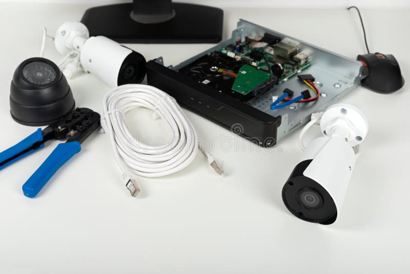 Security camera setup stock photo. Image of precaution - 204905776