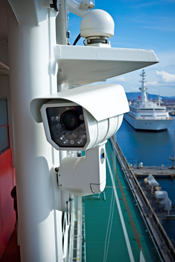 Security camera on a ship stock photo. Image of marine - 331945880