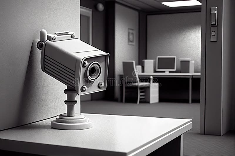 Security Camera, Showing an Office Break-in in Progress Stock ...