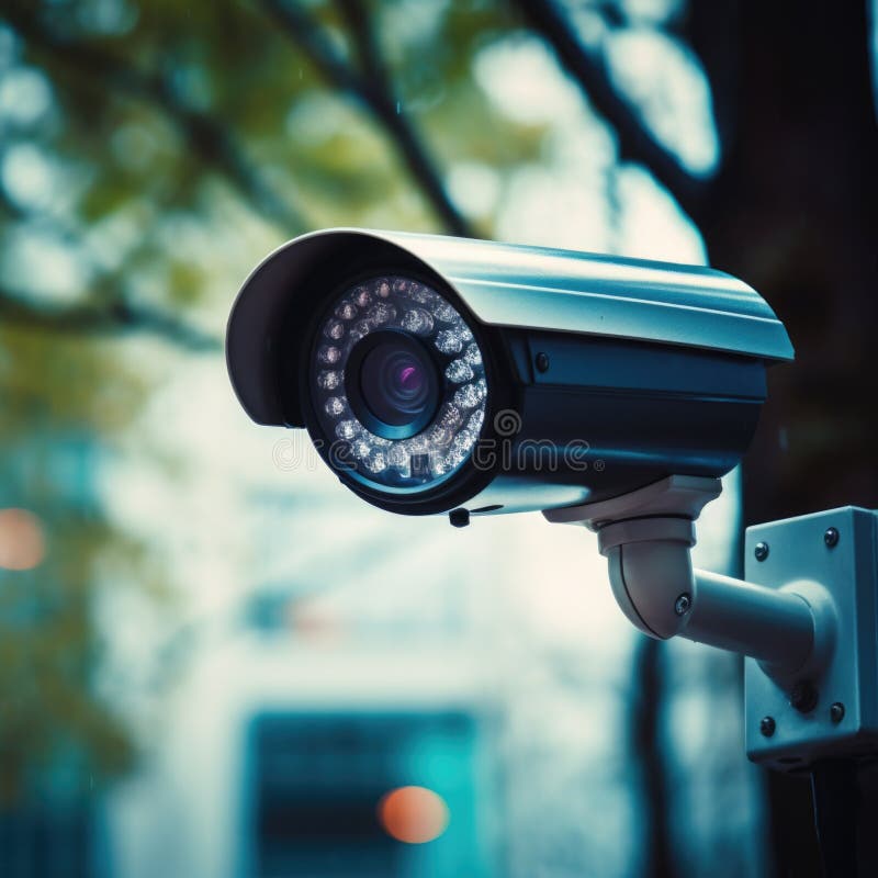 A Security Camera is Shown in Front of a Building, AI Stock Photo ...