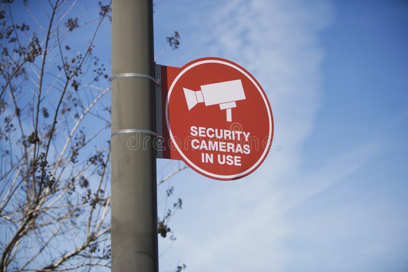 Security Camera Sign Board stock image. Image of message - 29666369