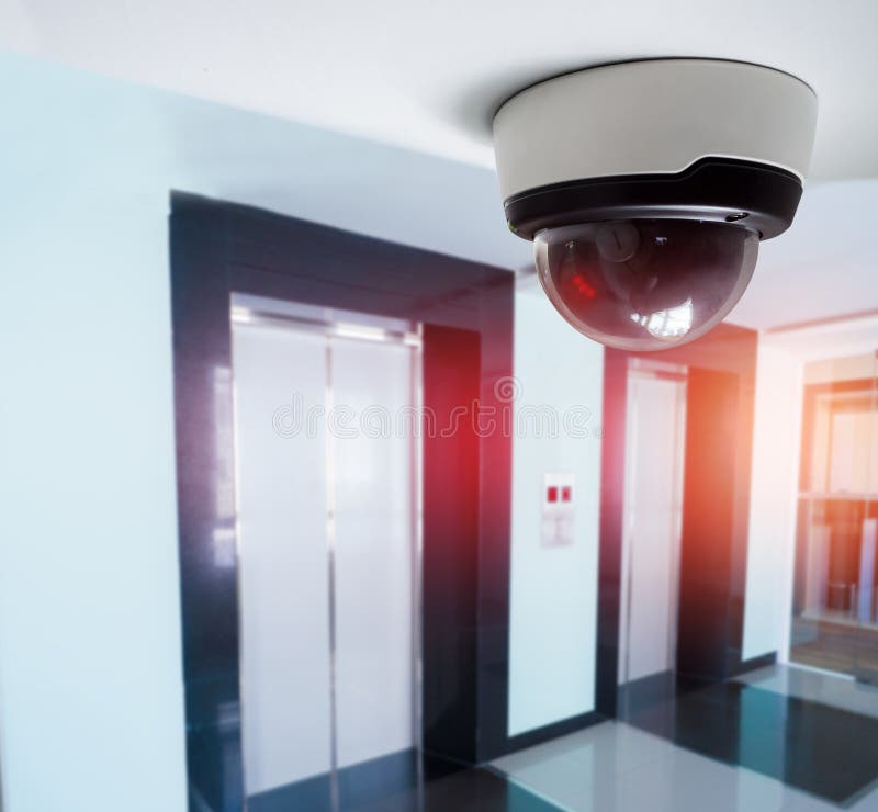 Security Camera Surveillance Installed on Ceiling Stock Photo - Image ...