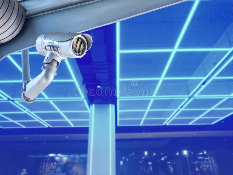 Security Camera Surveillance Installed on Ceiling To Monitor for ...