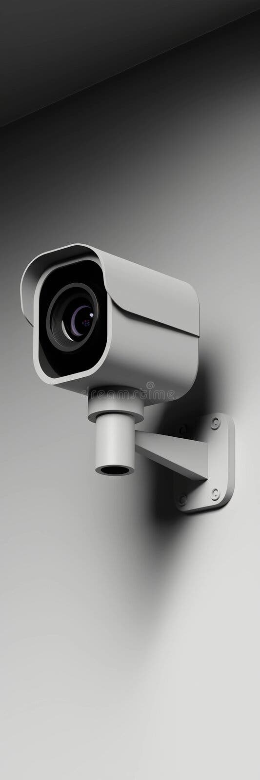 Security Camera: Surveillance and Safety, Mounted on a Wall in a ...