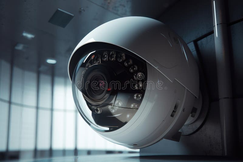 Security Camera Targeting a Detected Intrusion. AI Generated Stock ...