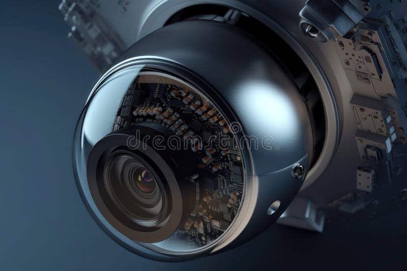 Security Camera Targeting a Detected Intrusion. AI Generated Stock ...