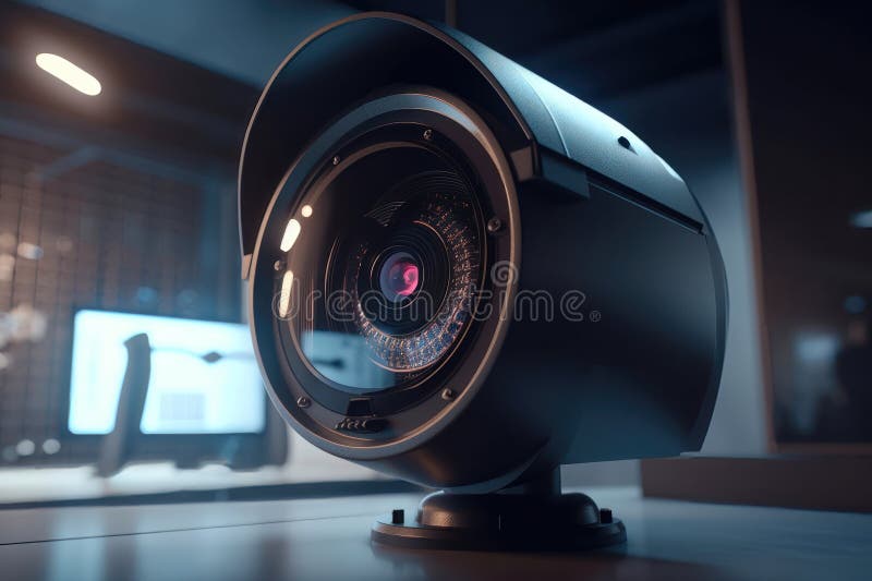 Security Camera Targeting a Detected Intrusion. AI Generated Stock ...