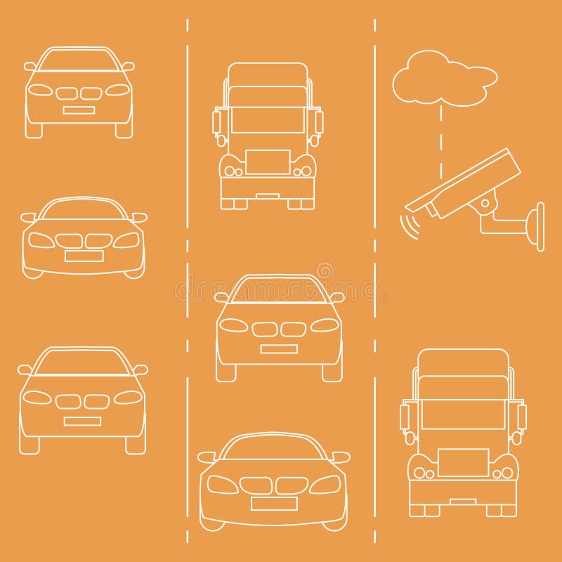 Security Camera and Traffic. Stock Vector - Illustration of video, city ...