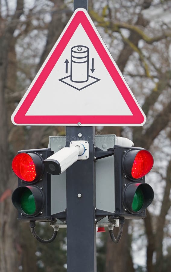 Security Camera with Traffic Light Stock Image - Image of private ...
