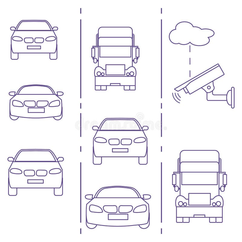 Security Camera and Traffic. Stock Vector - Illustration of system ...