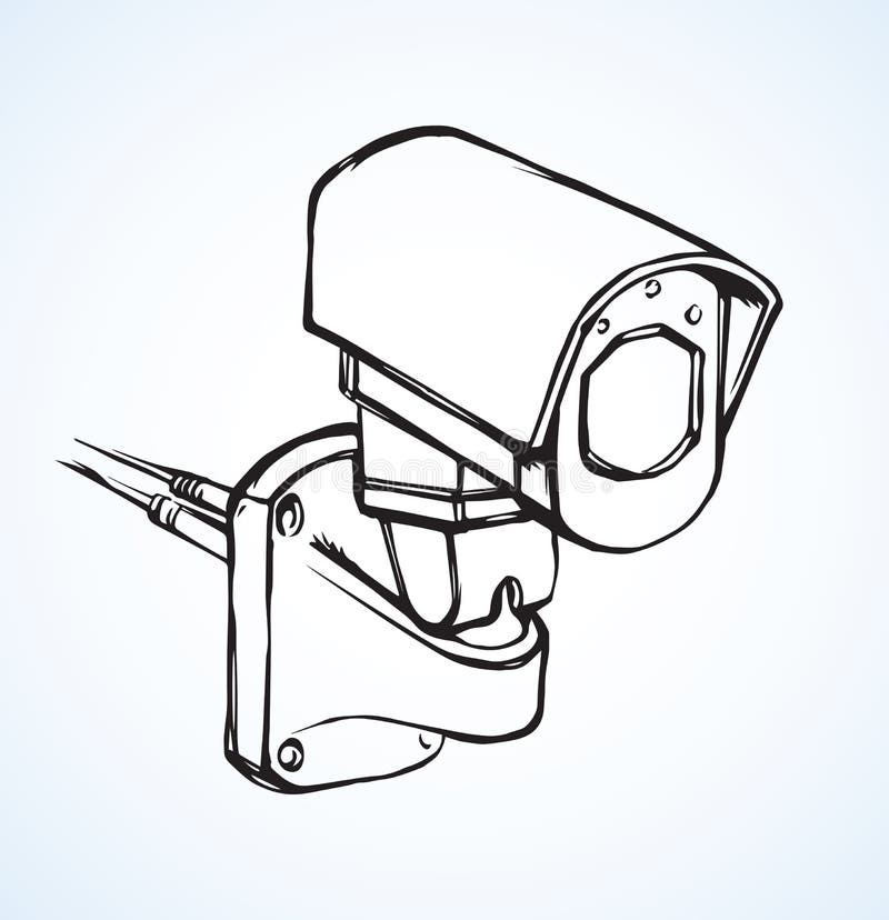 Security Camera. Vector Drawing Stock Vector - Illustration of ...