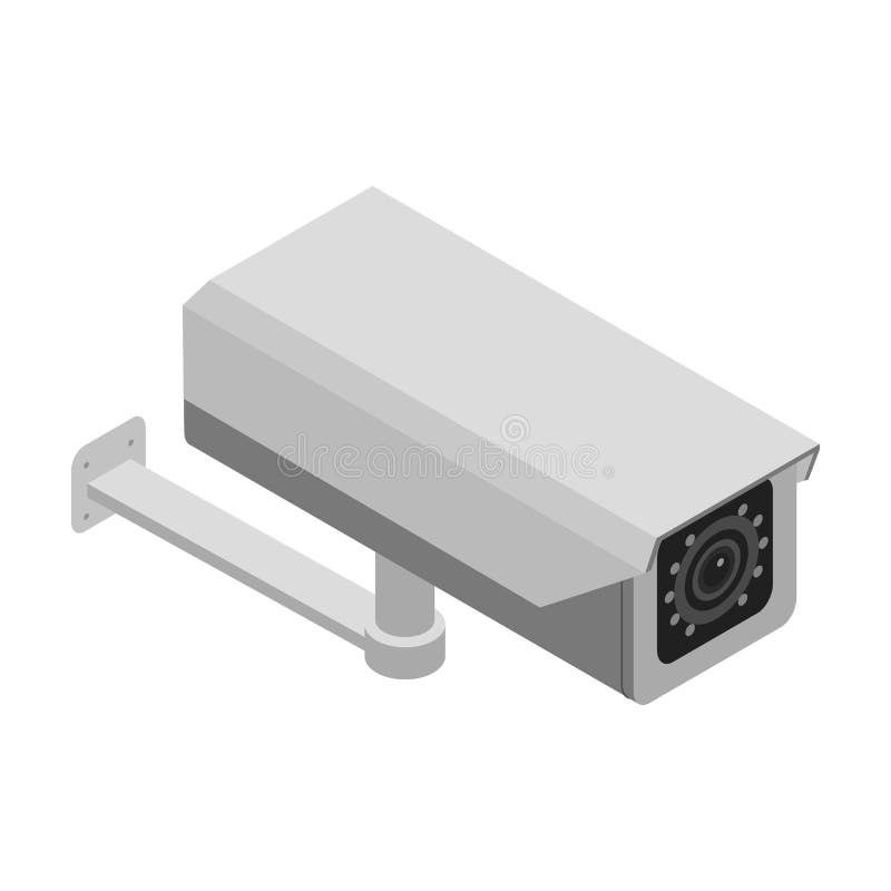 Security Camera Vector Icon.Isometric Vector Icon Isolated on White ...