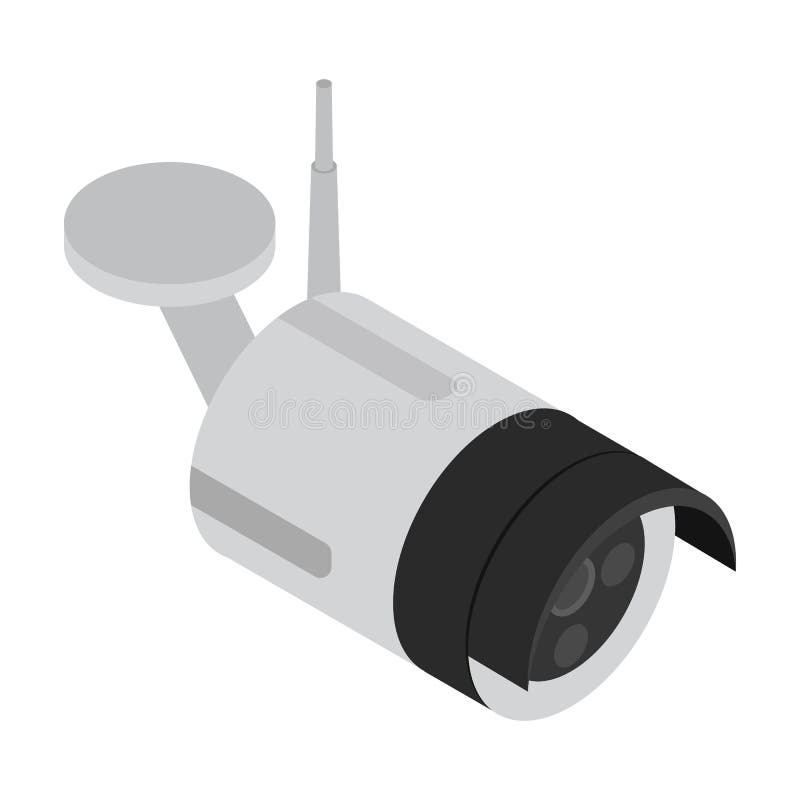 Security Camera Vector Icon.Isometric Vector Icon Isolated on White ...