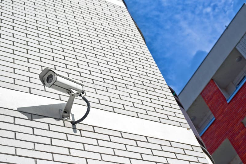 Security Camera on the Wall As Private Property Pr Stock Image - Image ...