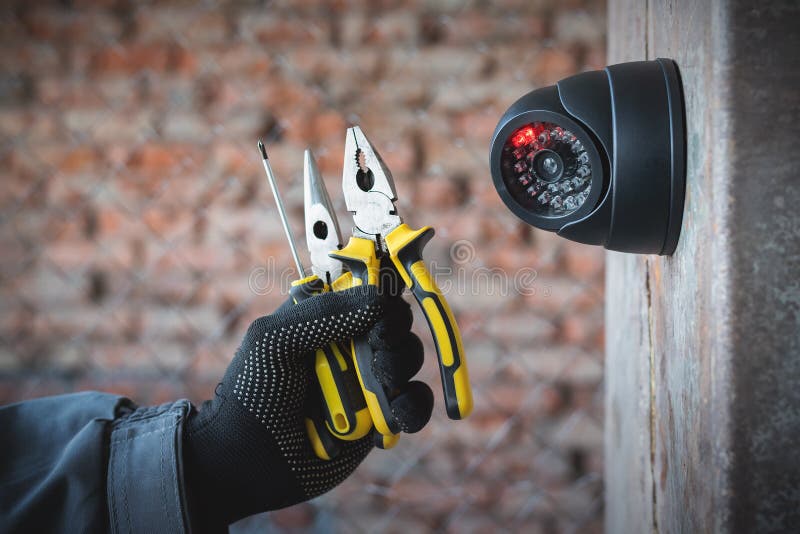 CCTV security camera stock image. Image of tools, adjusting - 220717919