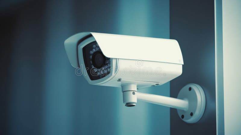 Security Camera on a Wall in Front of an Open Door, AI Stock Photo ...