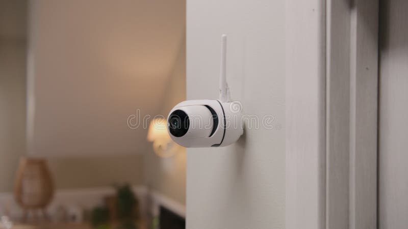 Security Camera on Wall in Modern Apartment Stock Photo - Image of ...