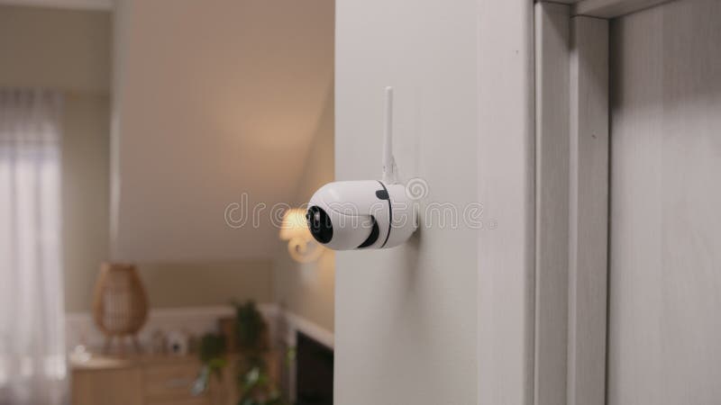 Security Camera on Wall in Modern Apartment Stock Image - Image of ...