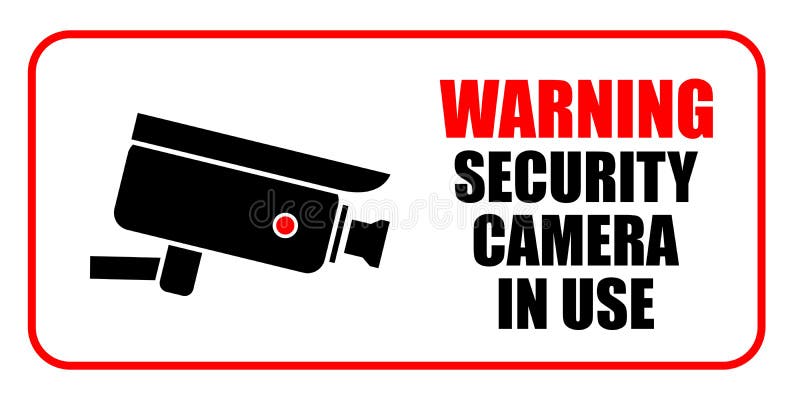 Security Camera Warning Sign Stock Vector - Illustration of protection ...