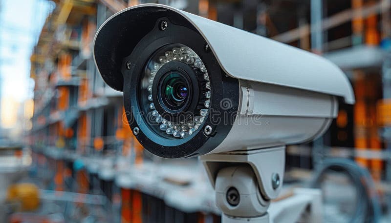 A Security Camera Watches Over a Construction Site in Front of a ...