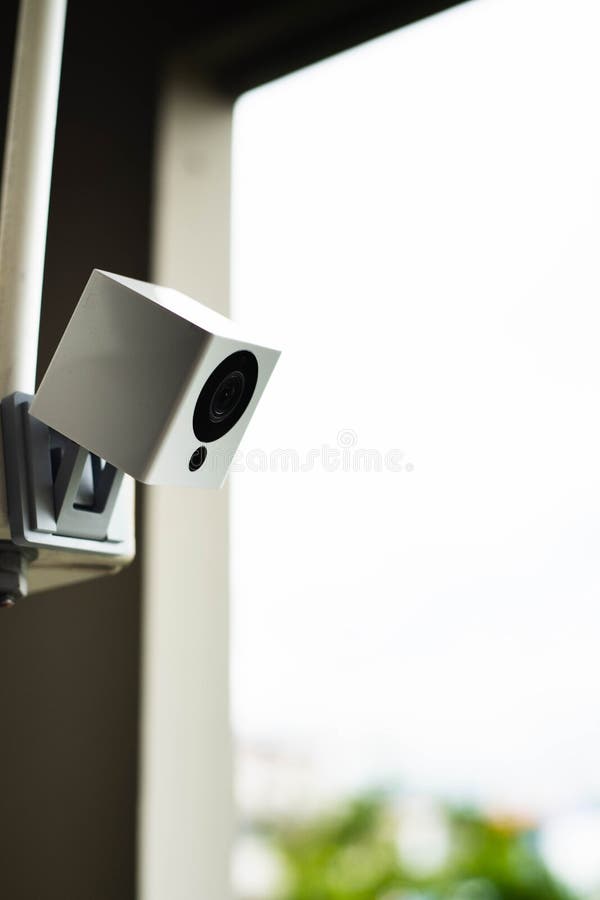 Security Camera Watching the Garden Stock Image - Image of alarm ...