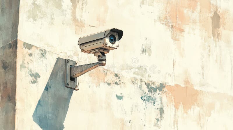 Security Camera on Weathered Wall with Peeling Paint Texture Stock ...