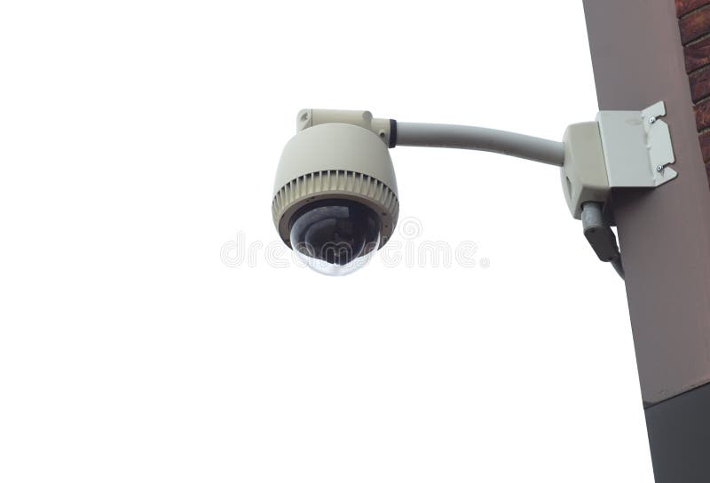 Security Camera on White Background Building Surveillance Stock Photo ...