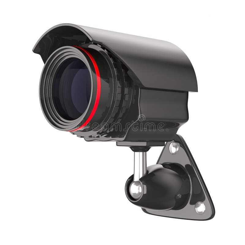 Security White Camera Surveillance 3D. Safety Stock Illustration ...