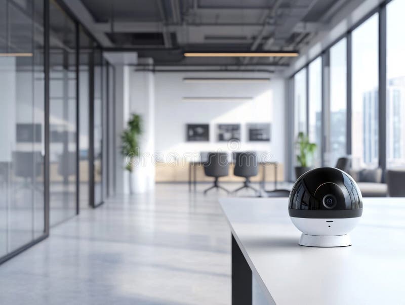 Security Camera on White Desk in Modern Office Stock Illustration ...