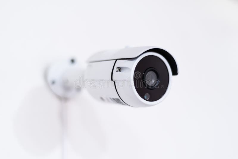 Security Camera White Isolated Stock Photo - Image of digital ...