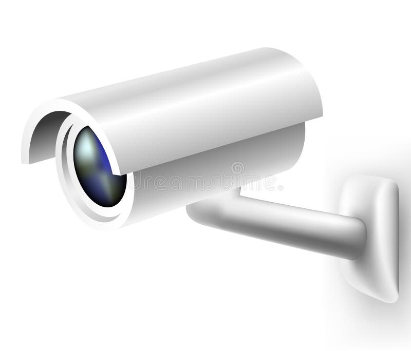 Video Surveillance CCTV Camera - White Vector Icon Stock Vector ...