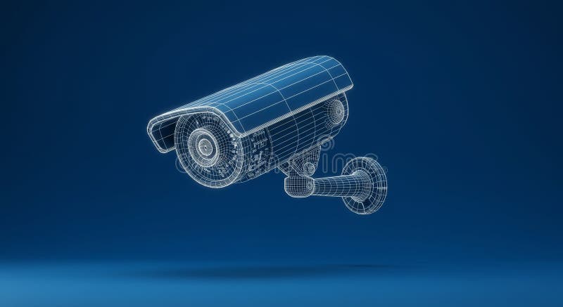Security Camera Wireframe Design a Detailed Wireframe Model of a Modern ...