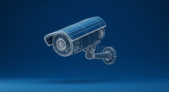 Security Camera Wireframe Design a Detailed Wireframe Model of a Modern ...