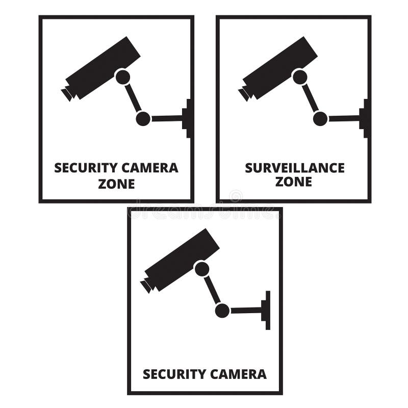 Security Camera Zone Banners on a White Background Stock Vector ...