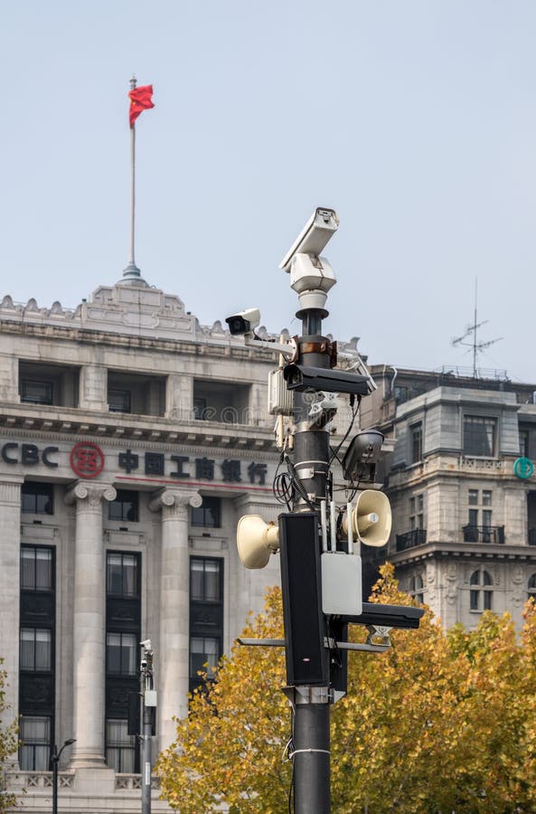 Security Cameras on the Bund in Shanghai, China Editorial Stock Photo ...