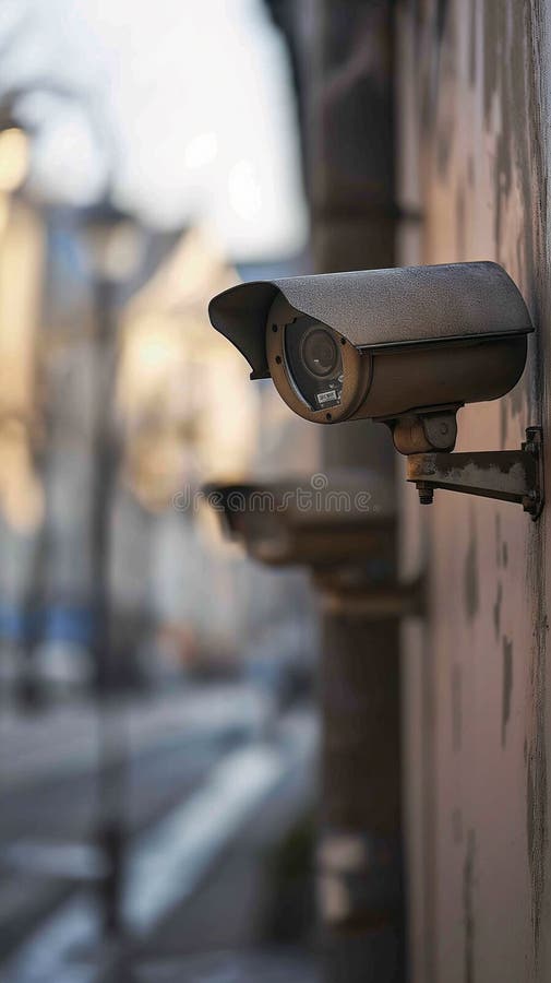 Security Cameras Capturing Surveillance Footage Stock Image - Image of ...