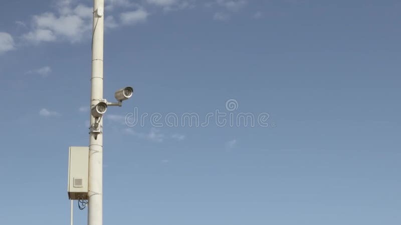 Security Cameras or Cctv Cameras Outdoors with Blue Sky Background in ...
