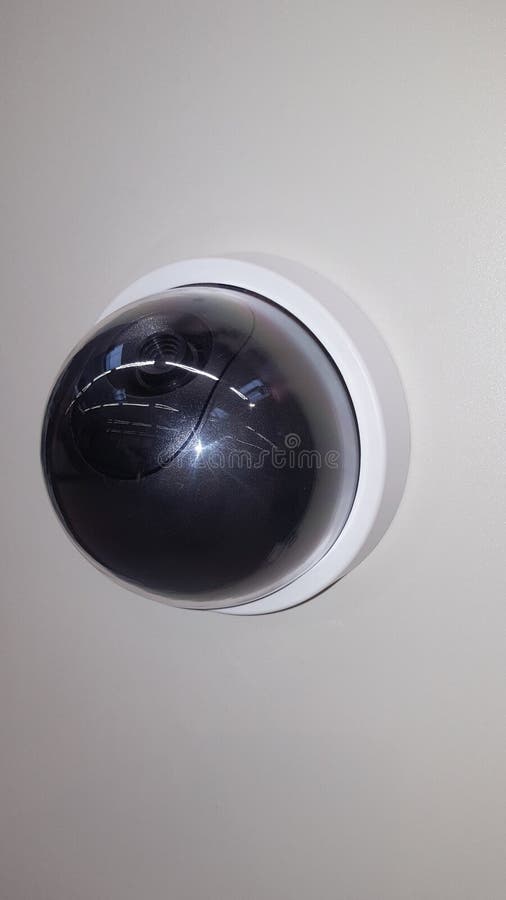Surveillance CCTV Security Camera White on Wall Isolated Stock Photo ...