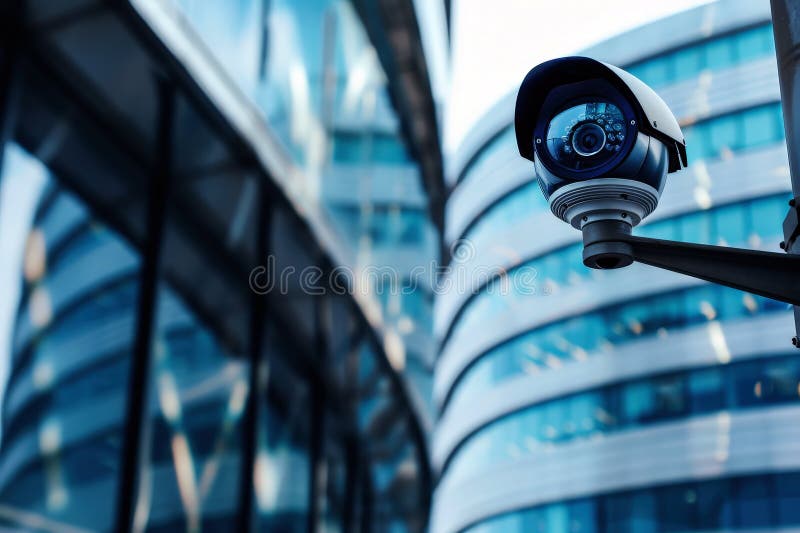 Security Cameras Mounted on a Building Wall Stock Photo - Image of ...