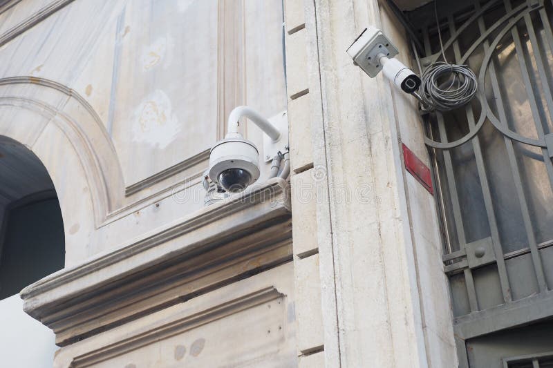 Security Cameras Mounted Building Wall Urban Area Stock Photos - Free ...
