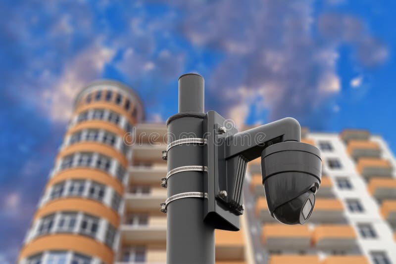 Cameras for the Safety and City Background Stock Image - Image of ...