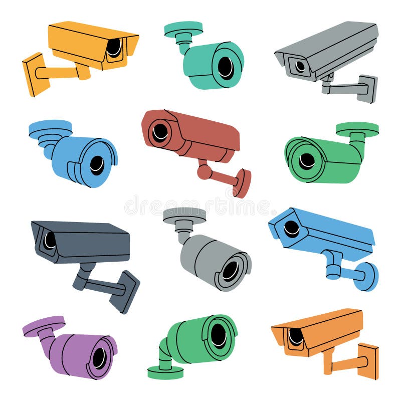 Security Cameras. Safety Home Protection System. Vector Illustration ...