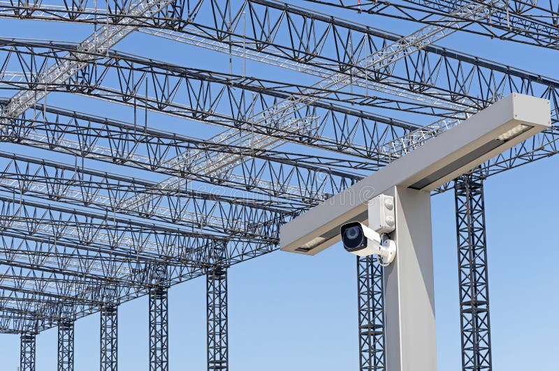 Security Cameras for the Safety and Steel Structure Workshop Stock ...