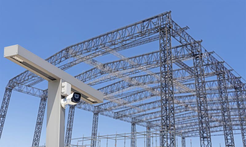 Security Cameras for the Safety and Steel Structure Workshop Stock ...