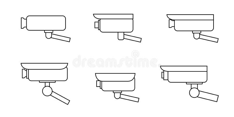 Security Cameras Simple Icon Set Stock Vector - Illustration of ...