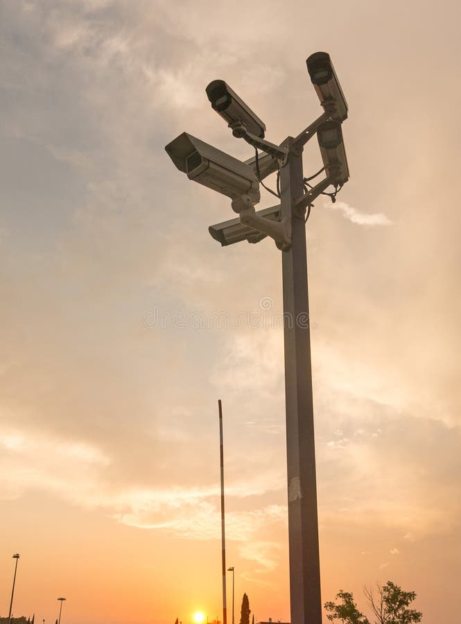 Video Camera and Megaphone. Security System Stock Photo - Image of ...
