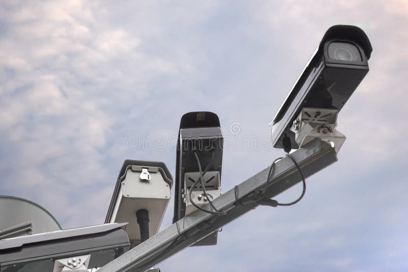 Security Cameras for Street Surveillance Stock Photo - Image of ...