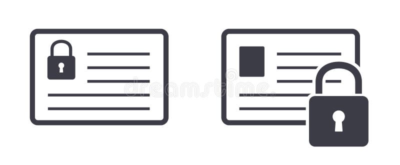 Security Card Personal Data Vector Icon Stock Vector - Illustration of ...